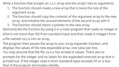 Solved Write A Function That Accepts An Int Array And The