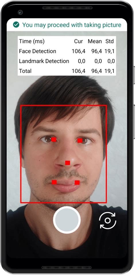 Android Face Detection Application Interface A Camera Preview With Download Scientific
