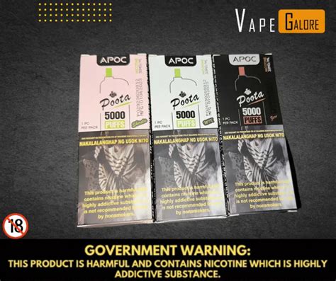 Poota By Apoc 5000 Puffs 5 4 Filter Rechargeable Disposable Vape Pod