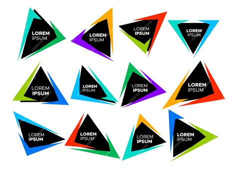 Premium Vector Colorful Line Abstract Triangle Border Logo Design