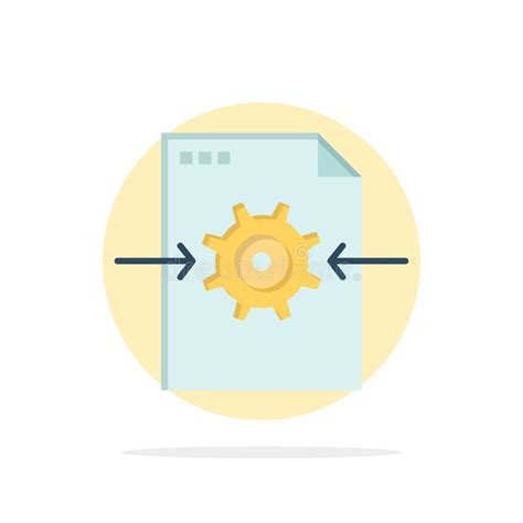 File Gear Setting Arrow Abstract Circle Background Flat Color Icon Stock Vector