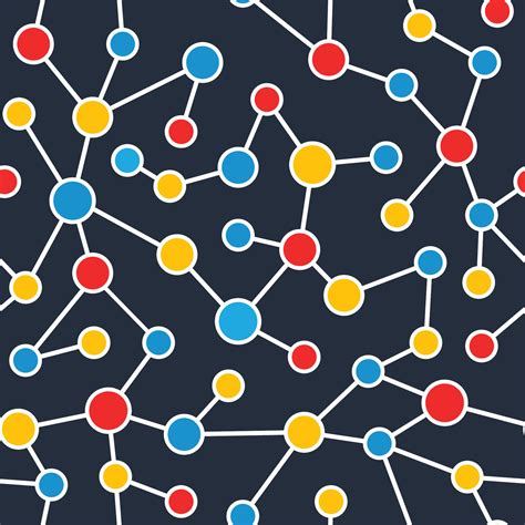 Colorful Dots Molecular Network Pattern Repeating On Dark Blue Background 28148057 Vector Art At