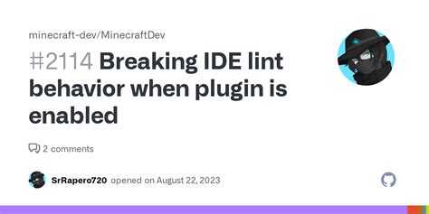 Breaking Ide Lint Behavior When Plugin Is Enabled Issue Minecraft Dev Minecraftdev