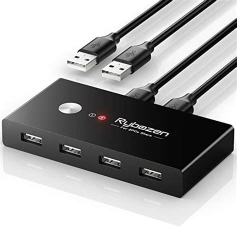 Snapklik Com USB Switch Selector 2 Computers Sharing 4 USB Devices USB 2 0 Peripheral Switcher
