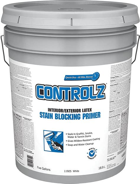 Valspar Controlz Interior Exterior Latex Stain Blocking Primer Whiter 5 Gallon Leonard S