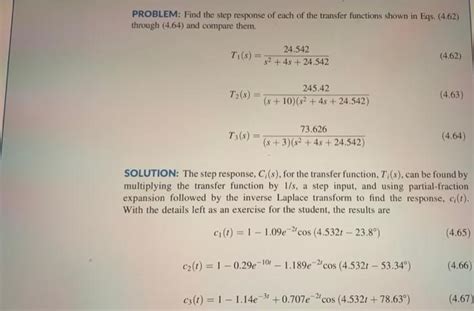 Solved PROBLEM Find The Step Response Of Each Of The Chegg