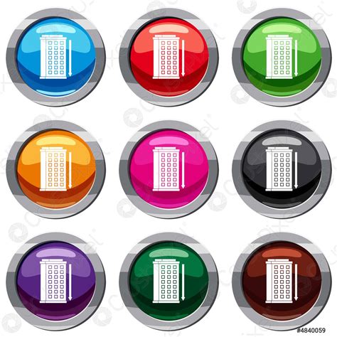 Tall Building And Down Arrow Set Collection Stock Vector Crushpixel
