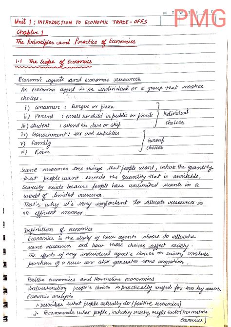 Sem 1 Unit 1 Ch 1 Pmg Notes Paper 01 Introductory Microeconomics