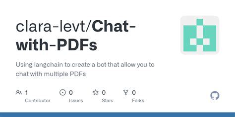 Github Clara Levtchat With Pdfs Using Langchain To Create A Bot That Allow You To Chat With