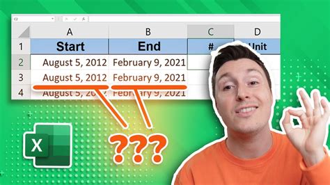 How To Find The Difference Between Two Dates In Excel Datedif Youtube