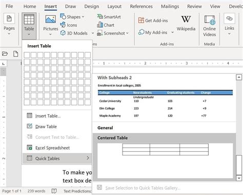 How To Align Tables Using Quick Tables In Microsoft Word TechRepublic