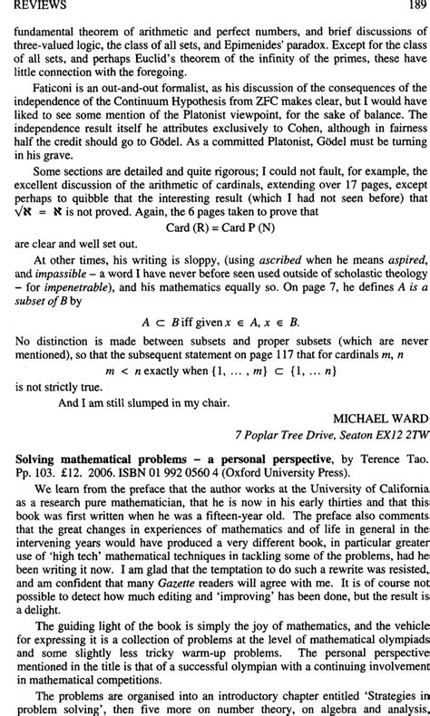 solving mathematical problems a personal perspective by terence tao