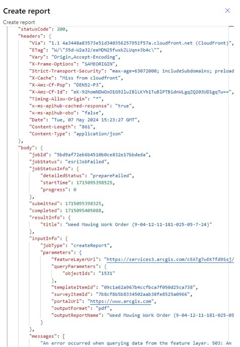 Power Automate Create Report Error Esri Community