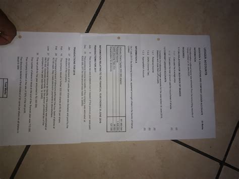 LEDGER ACCOUNTS QUESTION 1 CALCULATIONS AND StudyX