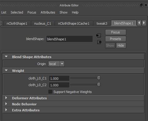 Particle Effects Blending NCloth Caches Using Blendshapes