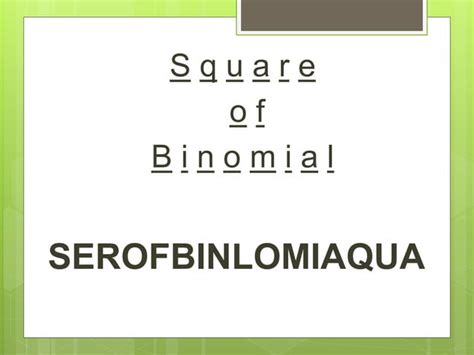 Square Of Binomial Pptx