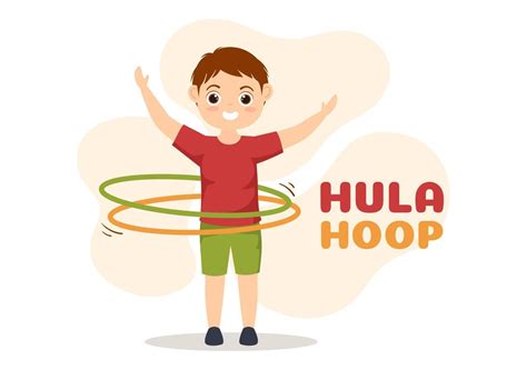 Ilustración De Hula Hoop Con Niños Haciendo Ejercicio Jugando Hula Hoops Y Entrenamiento Físico
