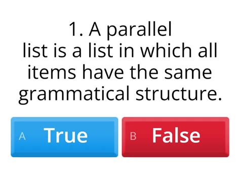 Parallelism General Practice Multiple Choice Quiz