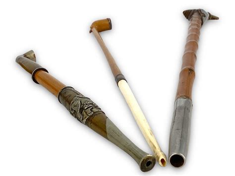 Lot Three Antique Vintage Opium Pipes