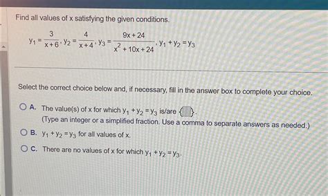 solved find all values of x ﻿satisfying the given