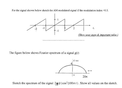 For The Signal Shown Below Sketch The Am Modulated Signal If The