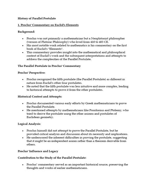 History Of Parallel Postulate Pdf Non Euclidean Geometry Geometry