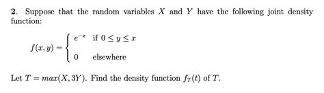 solved suppose that the random variables x and y have the