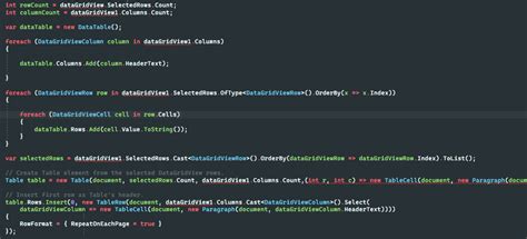 How To Export Datagridview Data To A Word Document Table C Gemboxdocument Gembox Support