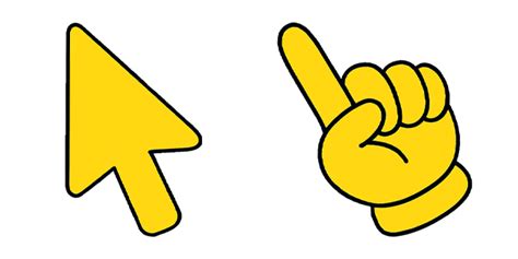 Plain Yellow Arrow And Hand Cursor Sweezy Custom Cursors