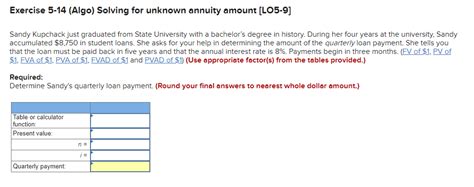solved exercise 5 14 algo solving for unknown annuity
