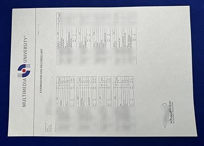Fake Multimedia University Transcript