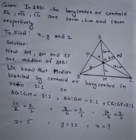 Solved Given That Go Is The Barycenter Of The Triangle Abc Determine