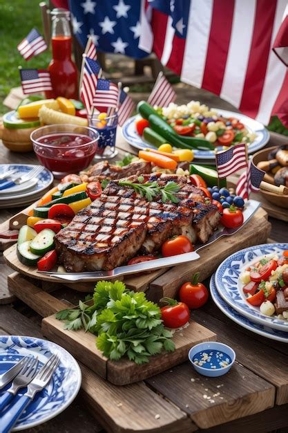 Premium Ai Image 4th Of July Barbecue Bliss A Scrumptious Feast Of
