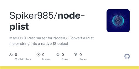 github spiker985 node plist mac os x plist parser for nodejs convert a plist file or string