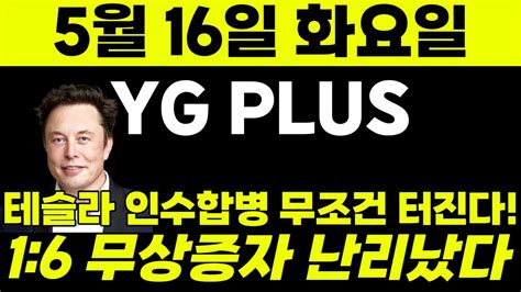 Yg Plus 16 무상증자 터졌다 화요일 오후 3시까지 당장 매수하라 아침 시초가 부터 10연상 터진다yg Plus Yg Plus주가 Youtube