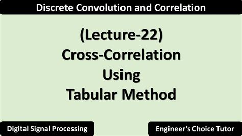 Correlation Using Tabular Method Lecture 22 YouTube