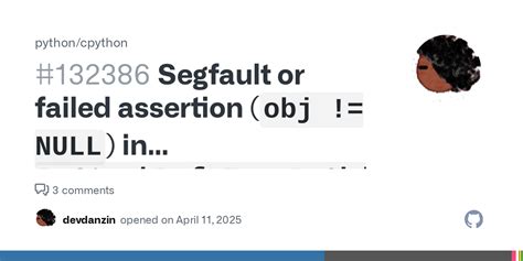 Segfault Or Failed Assertion `obj Null` In `pystackref