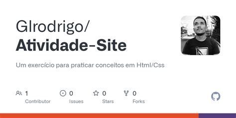 github glrodrigo atividade site um exercício para praticar conceitos