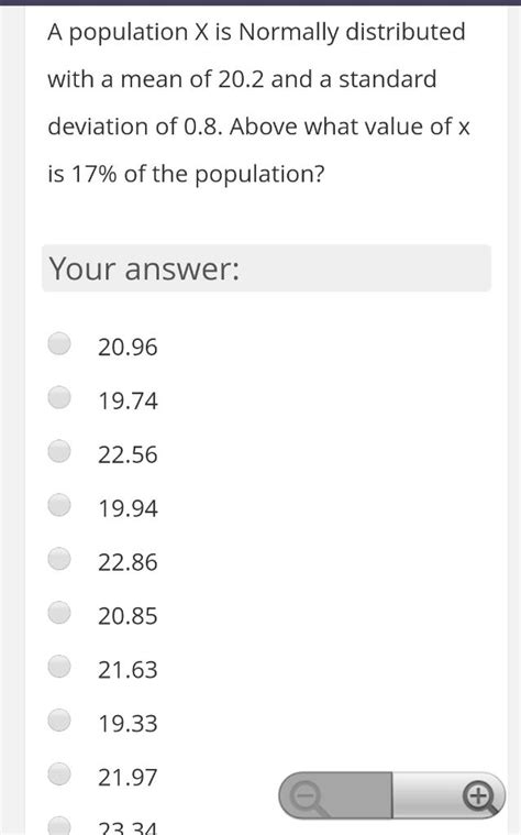 solved a population x is normally distributed with a mean of