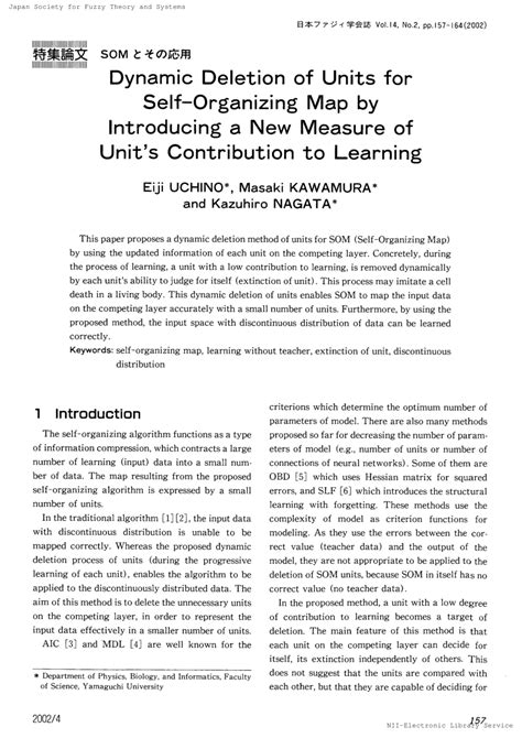Pdf Dynamic Deletion Of Units For Self Organizing Map By Introducing
