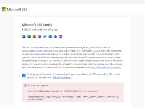 Payment Error For New Subscription Microsoft Qanda