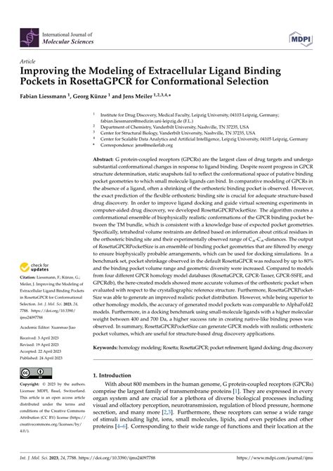 Pdf Improving The Modeling Of Extracellular Ligand Binding Pockets In Rosettagpcr For