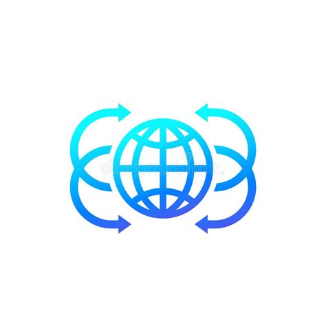 Globe With Arrows Vector Icon Stock Vector Illustration Of Work Financial