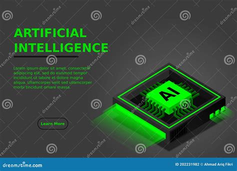Artificial Intelligence Ai Web Banner Isometric Cloud Computing