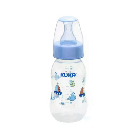 Mamadeira Kuka Natural Ortodôntica Azul 70ml Bico De Silicone