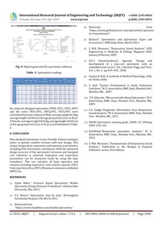 IRJET Design Analysis And Implementation Of Spirometer PDF