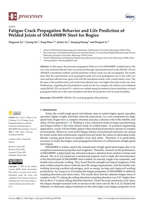Pdf Fatigue Crack Propagation Behavior And Life Prediction Of Welded