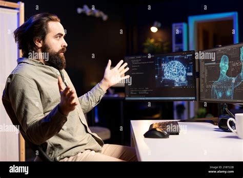 Startled Engineer Stunned By Sentient Ai Becoming Superintelligent Gaining Humanoid Form