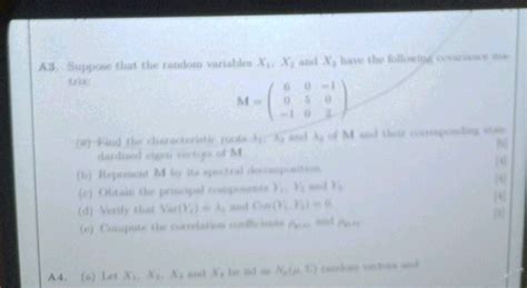 A3 Suppose That The Random Variables X1 X2 And X3 Have The Following C