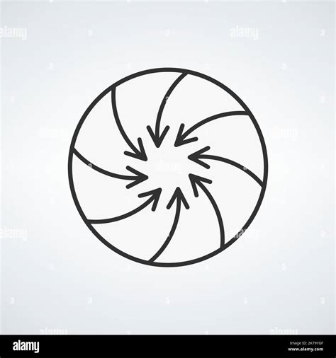 Multiple Arrows Circle Pointing Center Icon In Line Style Stock Vector Illustration Isolated On